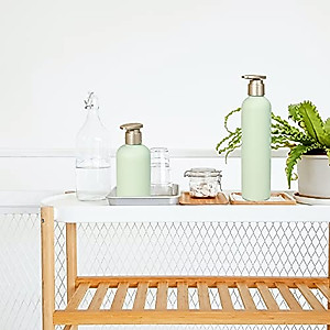 UMETASS 6.8 oz Plastic Pump Dispenser Bottles, Shampoo and Conditioner Bottles, Refillable Container for Bathroom Shower Body Wash Lotion (2 Pcs)