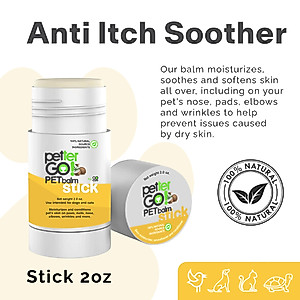 Go Care PETTERGO | Pet Balm - Stick 2oz | Dog Paw Balm - Soother Balm for Dogs and Cats - Pet Lotion for Itchy Skin - Pet Care Moisturizer - Snout Soother for Dogs - Lick Safe Skin