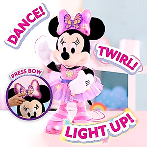 Just Play Minnie Disney Junior Mouse Sing and Dance Butterfly Ballerina Lights and Sounds Plush, Sings Just Like a Butterfly, Kids Toys for Ages 3 Up