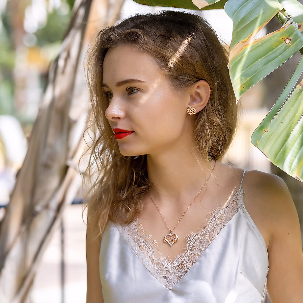 Sash & Soph Infinity Heart Cubic Zirconia Earrings Studs, Brilliant Heart Earrings for Women, 925 sterling Silver Stud Earrings for Women, Sterling Silver Silver, Cubic Zirconia