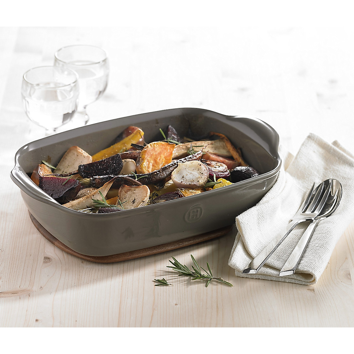 Emile Henry France Ovenware Ultime Rectangular Baking Dish, 11.4 x 7.5, Burgundy,349650