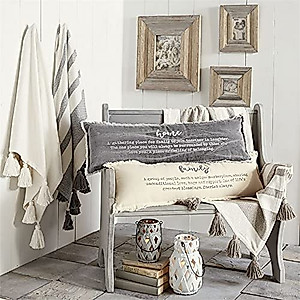 Mud Pie Home Definition Lumbar Decorative Accent Pillow, One Size (Pack of 1), Gray