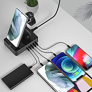 Wireless Charging Station for Samsung, 100W 8 in 1 Charging Station for Multiple Devices, Wireless Charger Stand Dock with 20W USB C 2 Port, Compatible with Samsung Series, Galaxy Buds pro