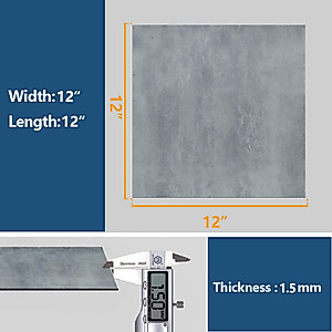 VEELIKE 24 Pack Peel and Stick Floor Tiles - Grey Vinyl, 12''x12'' Concrete Kitchen Floor Tile Stickers - Waterproof, Removable Self Adhesive - For Bedroom, Bathroom