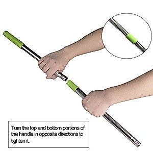 GLOYY Long Handled Outdoor Brooms for Floor Cleaning Heavy Duty Broom Outside, Green
