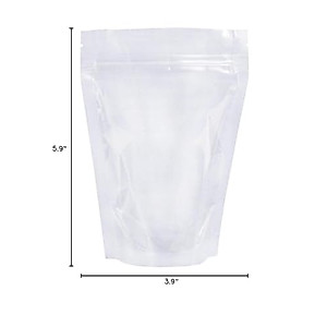 PABCK 100 Pack (Outside Size 3.9x5.9 inch)(Inside Size 3.54x3.66 inch) Clear Resealable Stand Up Bags Heat Seal Zipper Lock Leakproof Storage Pouch for Zip Food Storage Lock Packaging with Tear Notch