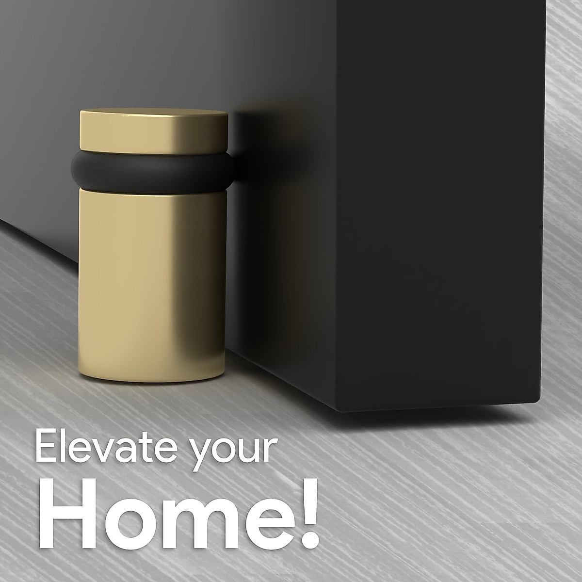 MEGA HANDLES Floor Door Stopper - Gold Door Stopper Quickly Installed Wall Protector, Wall Protectors from Door Knobs, Door Stop Floor Mount with mounting Hardware Included - Satin Brass - 2 Inch