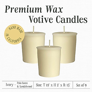 Mister Candle Tranquil Harmony Collection, Handmade Scented Votive Candles Bulk, Aromatherapy Candles with Soy wax and Essential Oils (Set of 9, Palo Santo & Sandalwood)