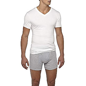 Gildan Men's V-Neck T-Shirts, Multipack, Style G1103, White (6-Pack), Medium