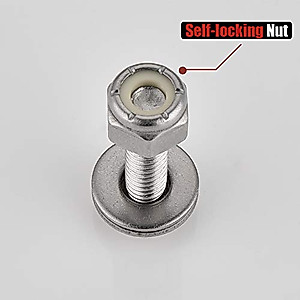 JQK 1/4-20 x 1 Button Head Socket Cap Screws, Allen Socket Drive,1/4 x 5/8 OD Fender Flat Washer, 1/4-20 Lock Nut with Nylon Insert Sets, 304 18-8 Stainless Steel, 25 Pack, SNS100-P25