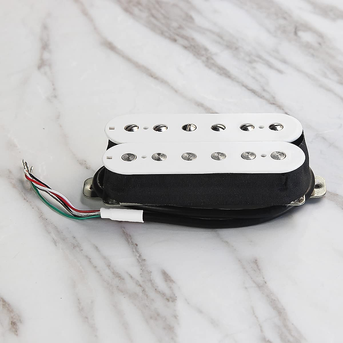 FLEOR Alnico 5 Guitar Pickup Double Coil Humbucker Pickups Neck and Bridge Set White