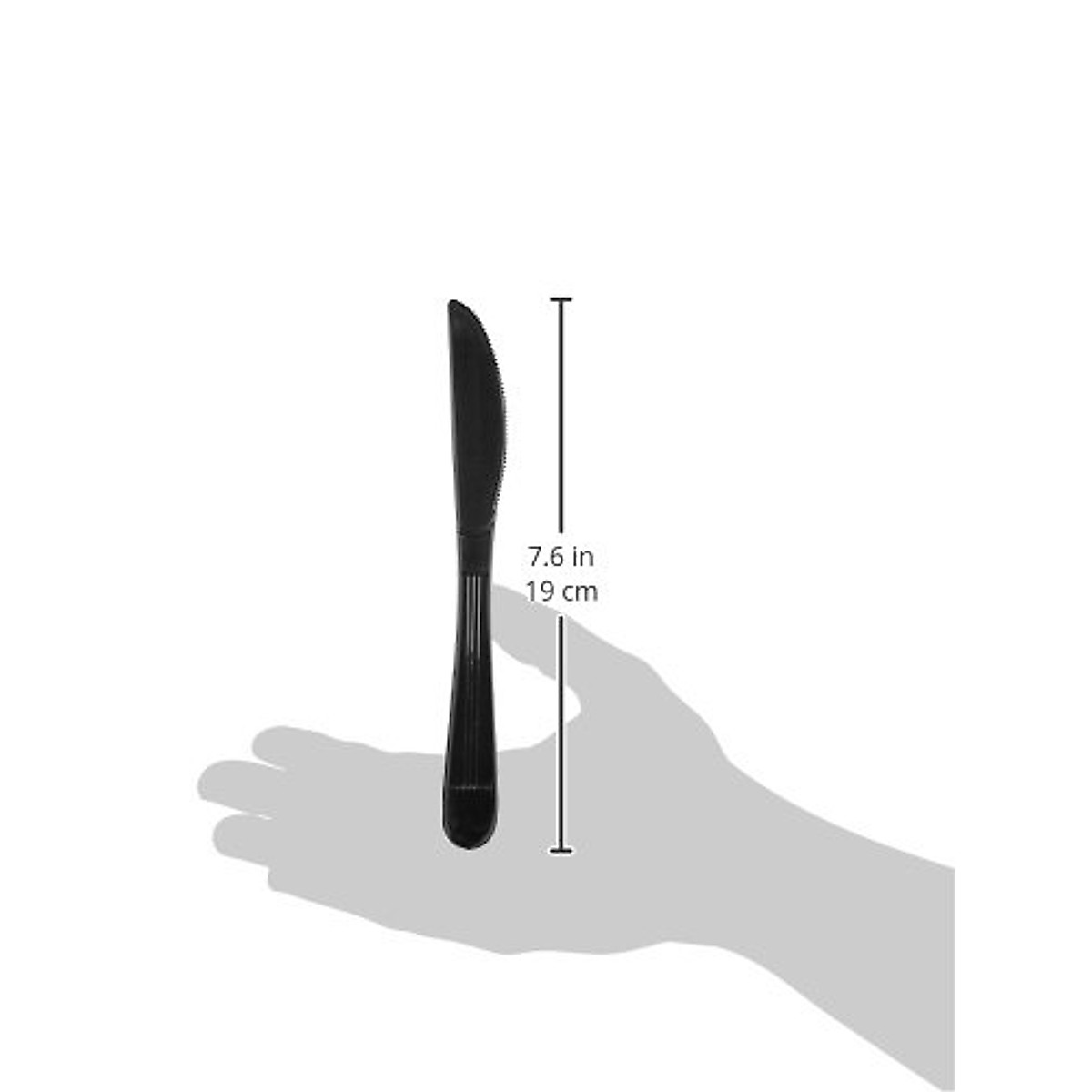 Amazon Basics Plastic Cutlery Knife, Heavy-Weight, Black, 1000 Knives