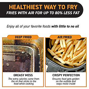 Gourmia Air Fryer Oven Digital Display 7 Quart Large AirFryer Cooker 12 Touch Cooking Presets, XL Air Fryer Basket 1700w Power Multifunction GAF778 Black and stainless steel air fryer FryForce 360°