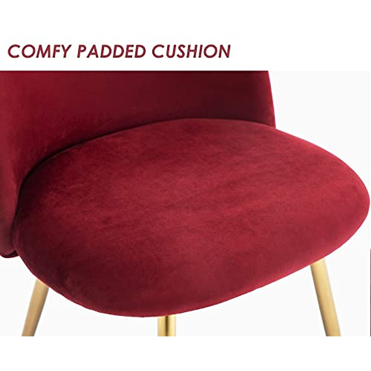 HNY Velvet Accent Chairs Set of 2, Mid Century Modern Dining Chairs with Gold Metal Legs, Upholstered Side Chair for Living 2PC