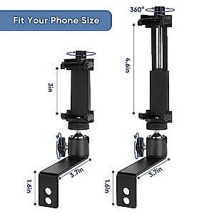 KEAUP Universal Phone Holder 360° Smartphone Compound Bow Adapter Mobile Phone Holder for Archery Hunting Photos and Video