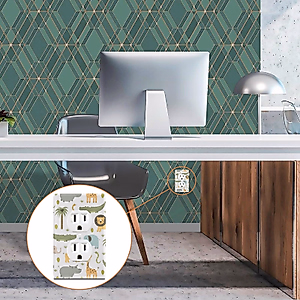 Wild Animals Zoo Toggle Light Switch Wall Plate Electrical Outlet Cover Size 1 Gang 2.9" x 4.6" Kids Decorative Nursery Teen Toddler Room Bedroom Bathroom Decor