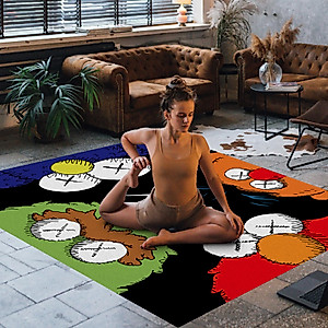 Hypebeast Area Rug Graffiti Art Decor Rugs Modern Abstract Art Pop Carpet for Living Room Bedroom Playroom Home Decor Non-Slip Mat Gift for Christmas 3.3' x 5'