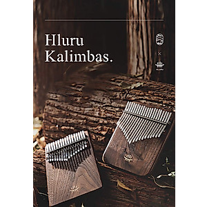 Hluru Kalimba 17 Keys | Black Walnut Sloped Flat board Thumb Piano Instrument | Class A Calimba with Carry Box Birthday Present Gifts