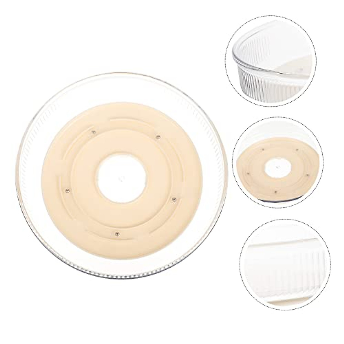 Zerodeko 4pcs rotatable Tray Clear Bathroom Organizer Kitchen Sundries Holder Turntable Round Makeup Storage Tray Dresser Tray Plastic Round Makeup Tray Storage Rack to Rotate Care The pet