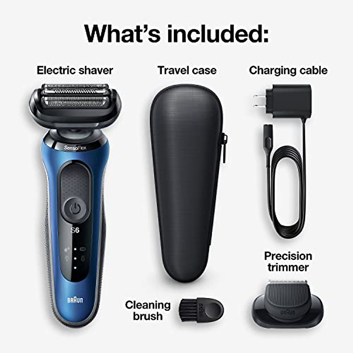 Braun Electric Razor for Men, Series 6 6020s SensoFlex Electric Foil Shaver with Precision Beard Trimmer, Rechargeable, Wet & Dry Foil Shaver with Travel Case
