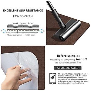 Office Hardwood Floor Chair Mat - Computer Chair Mat for Hardwood Floors, Pad for Hardwood and Tile Floors, Large Anti-Slip Home Desk Chair Mat, Easy Clean, NOT for Carpets, 55" X 63" Black