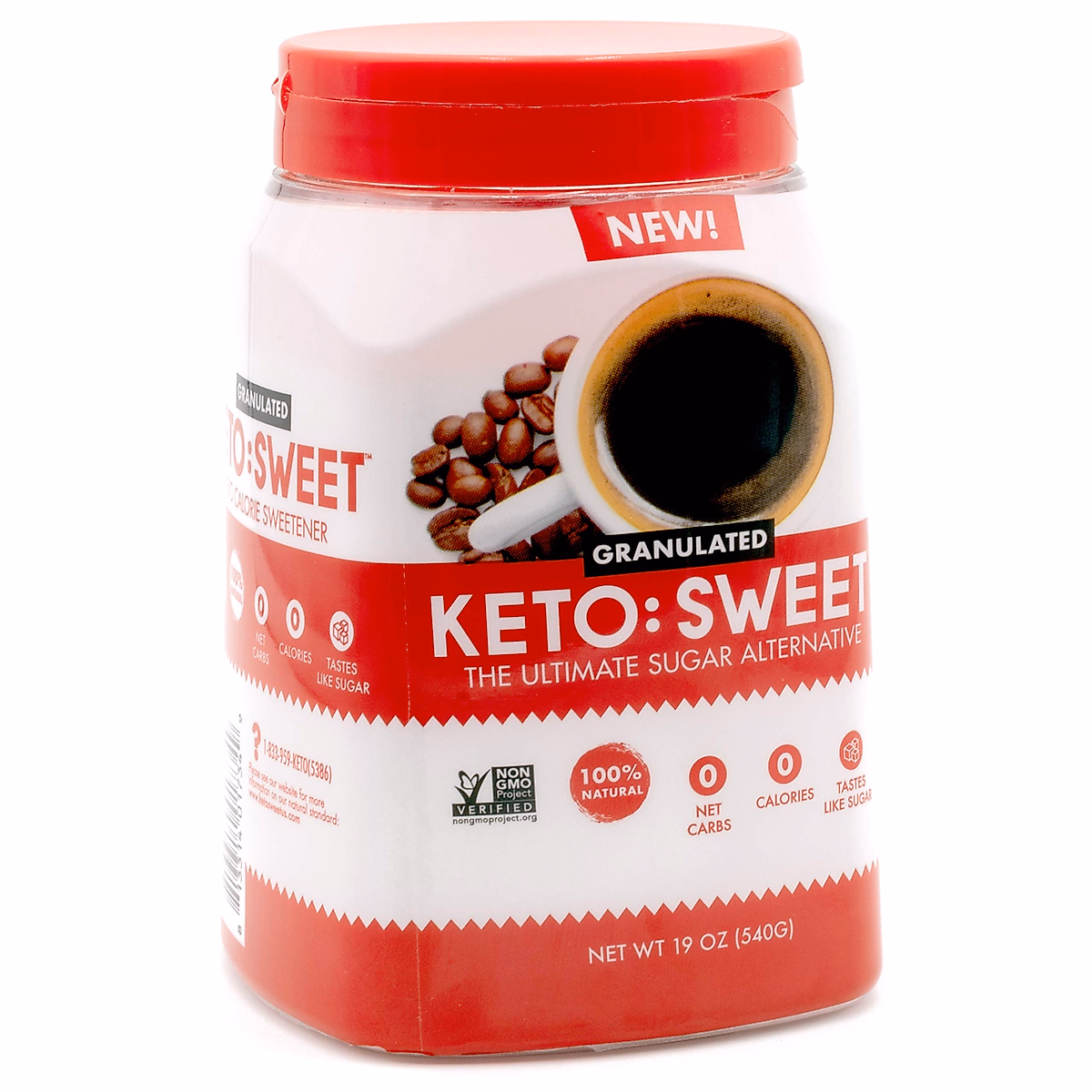 KETO:SWEET Ultimate Keto Sugar Alternative, Resealable Jar 19 Oz