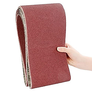 6 x 48 inch Sanding Belts 80 Grits 5 Pack Belt Sander Paper Belt Sander Belts Aluminum Oxide Sanding Belt for Belt Sander Knife Sharpening Woodworking Metal Glass Polishing