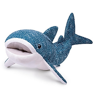 ZHONGXIN MADE Simulation Great Whale Shark Plush Toy - Realistic 20.5" Long Lifelike Blue Texture Whale Shark Stuffed Toys, Super Soft Ocean Sea Creatures Sharks Plush Toy Gift Collection for Kids