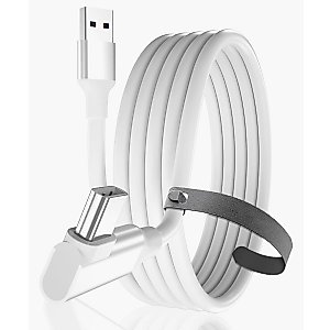 Basesailor Link Cable 16.5FT,USB A 3.0 to Type C 5Gbps VR Charging Charger Cord,Right-Angled USBC Connector Virtual Reality Headset PC Computer Gaming Wire Compatible with Oculus Meta Quest Pro 1 2,16