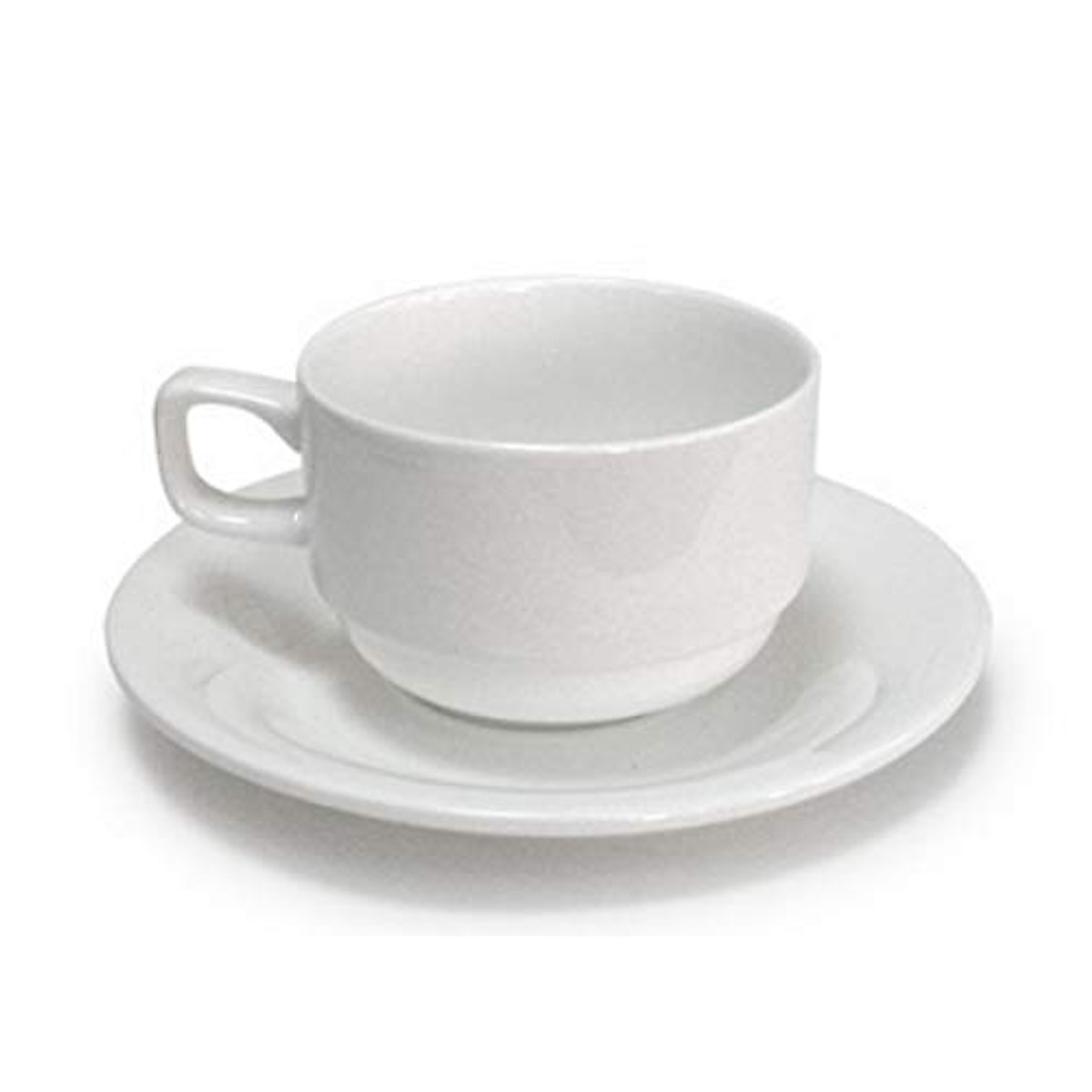 Wilmax White Porcelain Set Of 6 (7 Oz | 220 Ml Tea Cups & Saucers) | Dishwasher Safe, Easy To Clean | Fine, English Porcelain | Wl-993008/Ab