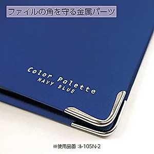 Kokuyo Color Palette Metal Round Ring Binder, A5-S, 20 Holes, Up to 100 Sheets, 5 Colorful Tab Dividers, Middle Vertical Type, Navy Blue, Japan Import (RU-105-2)