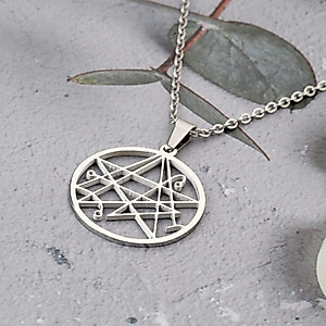 CHOORO Necronomicon Pendant Necklace Book of Dead Pendant Necklace Stainless Steel Evil Dead Talisman Necklace(Necronomicon Pendant-Necklace)