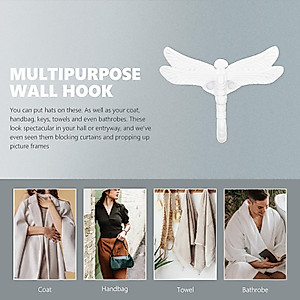 Zerodeko 1 Set Dragonfly Hook Decor Animal Coat Hangers Retro Keychain Metal Clothing Rack Heavy Duty Hook Wall Mounted Hanger Home Wall Hook Key Hanging Hook Aisle White Delicate
