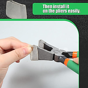 LEONTOOL 8Pcs Replacement Rubber Tips For Glass Breaking Pliers Flat Jaws Tips Key Fob Hardware 1 Inch Key Fob Pliers Attach Rubber Tips Stained Glass Supplies for Hardware Install Labor Day Gifts