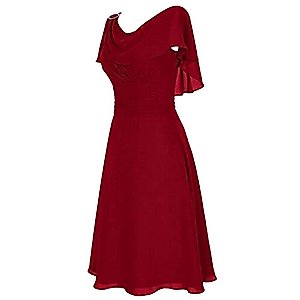 INGWHW Ball Gowns and Evening Dresses, Women Formal Wedding Bridesmaid High-Waist Party Ball Prom Gown Cocktail Dress Red for Elegant Cocktail Dresses Long Sleeve Cocktail Dresses (L, Red)