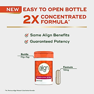 Align Probiotic, Women's Dual Action, Probiotics for Women, Multi-Strain Probiotic with Chaste Tree, Supports Feminine Health, Soothes Occasional Abdominal Discomfort, 28 Capsules (Packaging May Vary)