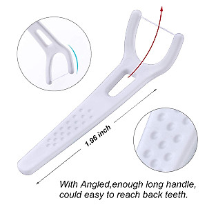 Dental Floss, FAMILIFE Unwaxed Dental Floss Picks Unflavored Fluoride Free Back Teeth Toothpicks Flossing Flossers Threaders Sticks with 4 Travel Handy Cases 120 Count