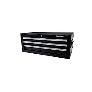 Workington Industrial 3 Drawers Portable Metal Intermediate Box, 26" Middle Tool Chest Cabinet with Ball Bearing Drawer Slides, Steel Tool Storage Box Organizer 4009 Black