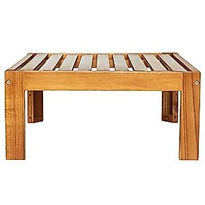 Quarte 5 Piece Outdoor Acacia Wood Sofa Set, X-Back Frames Design, Sectional Sofa Seating Group Set with Cushions