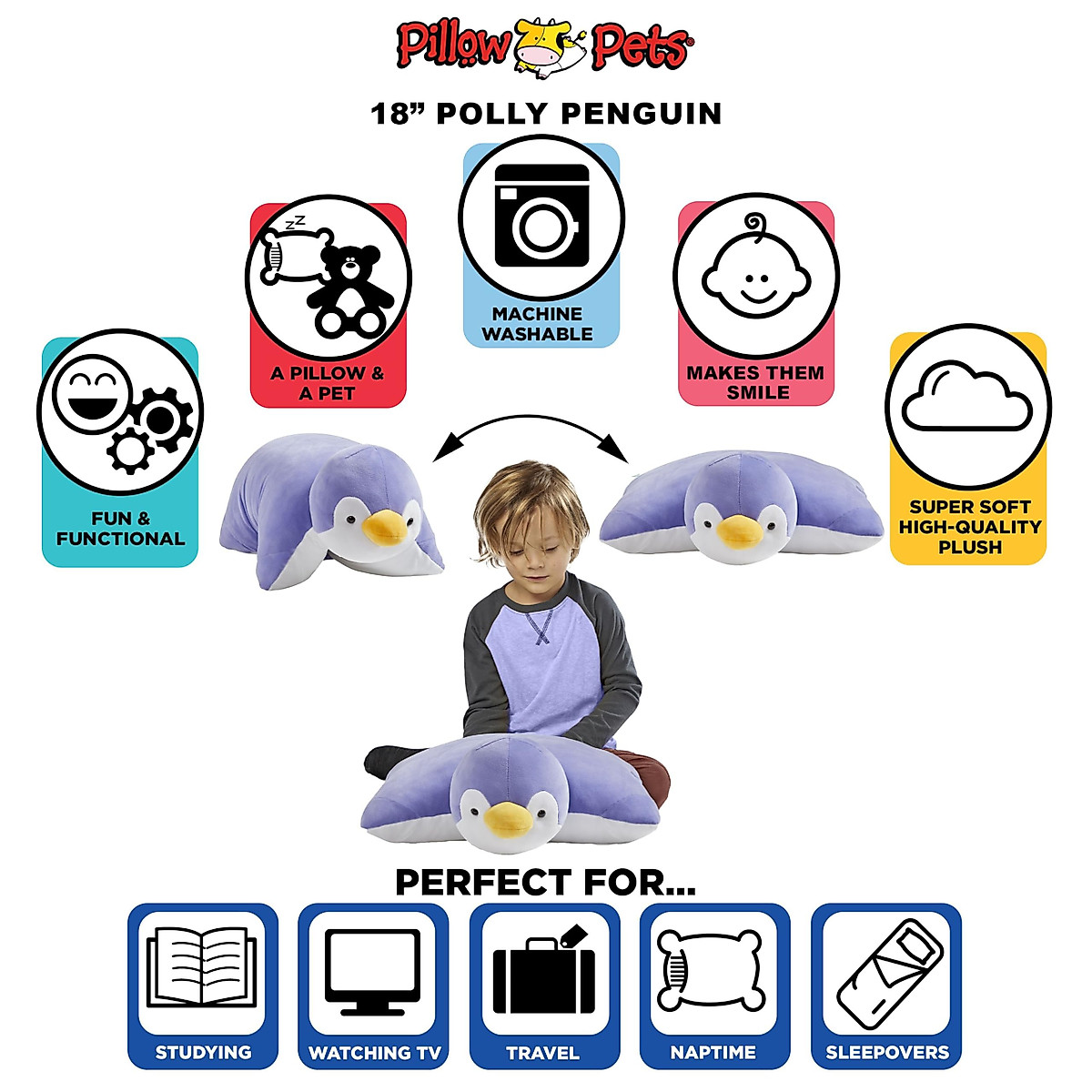 Pillow Pets Polly Penguin Puff