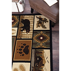 Tayse Northern Wildlife Multi-Large Color Area Rug for Living Room & Bedroom & DiningRoom - Cabin, Lodge and Farmhouse Style Rustic Indoor Carpet, 8'9'' x 12'3'', NTR6660 9x12