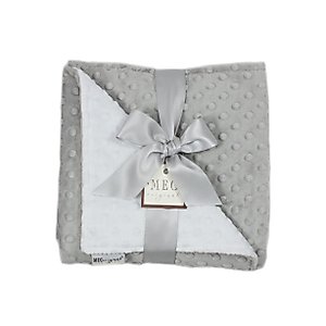 MEG ORIGINAL Minky Dot Baby Blanket Gray/White (Snuggle (30 x30 inches))