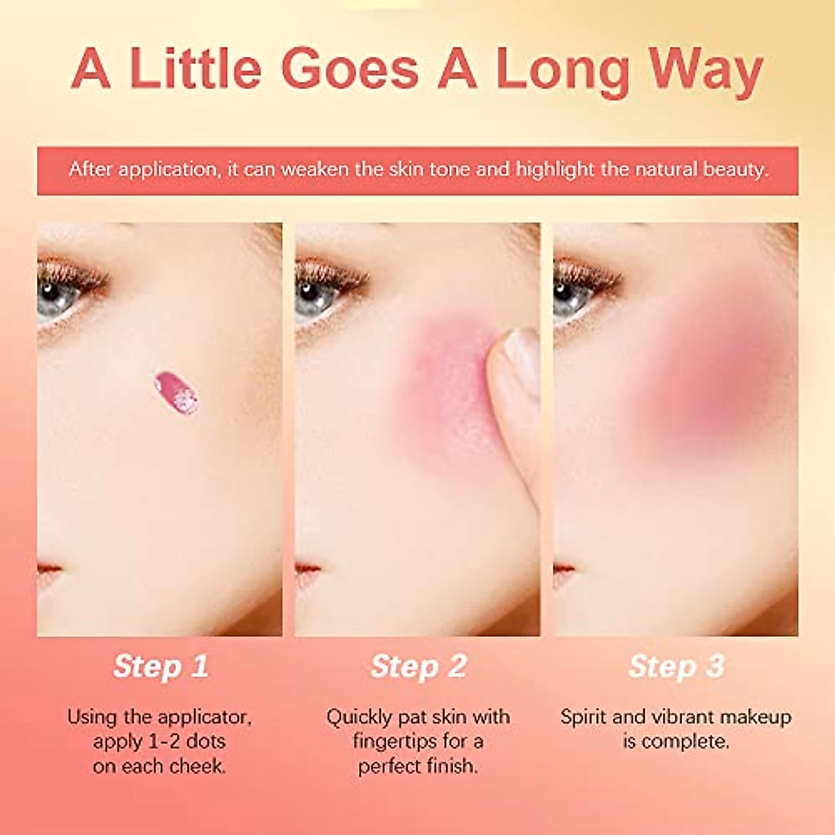 Mysense Liquid Blush, Silky Cream Blush Stick for Cheek Soft Pinch, Matte Blush Makeup Natural-Looking, Weightless, Long-Lasting, 01# Bliss-Baby Pink