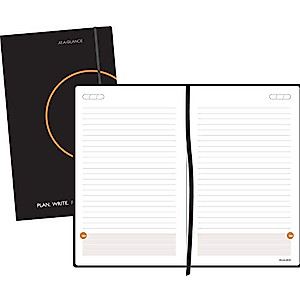 AT-A-GLANCE Plan.Write.Remember. Perfect Bound Planning Notebook, Lined with Monthly Calendars, Undated, 5" x 8 1/4", Black (80612405)