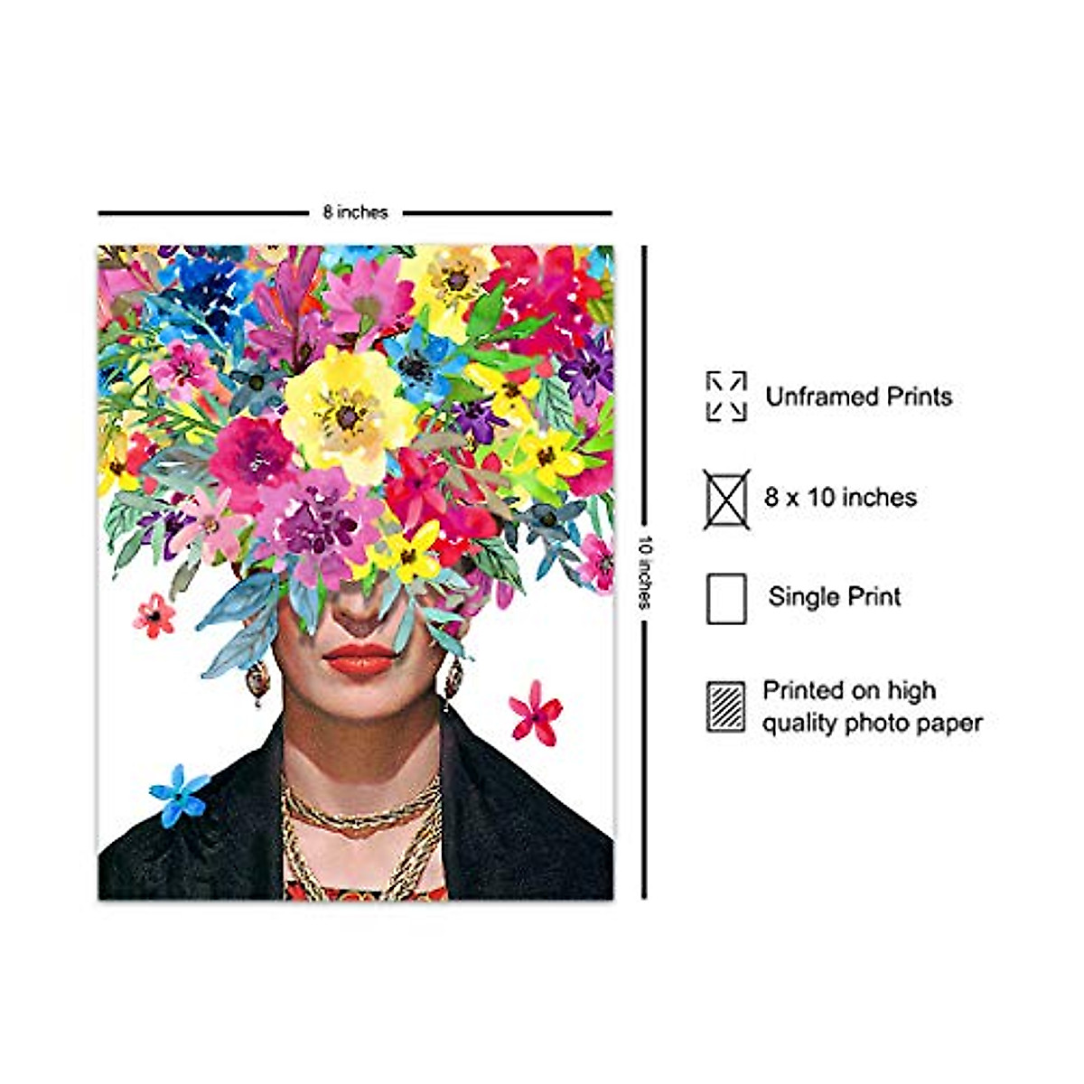 Art - Poster - Wall Decor - Boho Gift for Women, Artists - Mexican Wall Decor Decoracion Arte - Photo Print, Home Decoration for Bathroom, Living Room, Bedroom - 8x10 Unframed Print