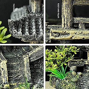 IBWell Classical Large Chinese Building Resin Aquarium Castle Decorations Fish Tank Ornaments