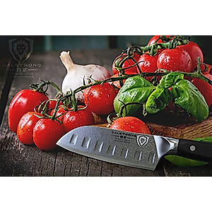 Dalstrong Mini Santoku Knife - 5 inch - Shogun Series - Japanese AUS-10V Super Steel Asian Knife - Damascus Layered - 67 Layers - Vacuum Treated Vegetable Knife - Sheath Included