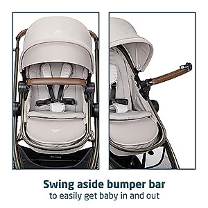 Maxi-Cosi Zelia™ Luxe 5-in-1 Modular - Baby Travel System Car Seat and Stroller, Infant Car Seat and Stroller Combo, Baby Car Seat and Stroller Combo in New Hope Tan