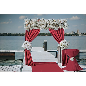 Joydeco Red Backdrop Curtain for Parties, Photography Backdrop Drapes for Wedding Background Decorations, Wrinkle Free 5ft x 10ft Set of 2 Panels Curtains with Rod Pockets