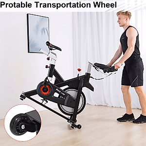 KOUZ LIVE Cycling Exercise Bikes Indoor Stationary Bike for Home Workout, Cycle Bike with Quiet Belt Drive &amp; Professional Seat &amp; Ipad Mount